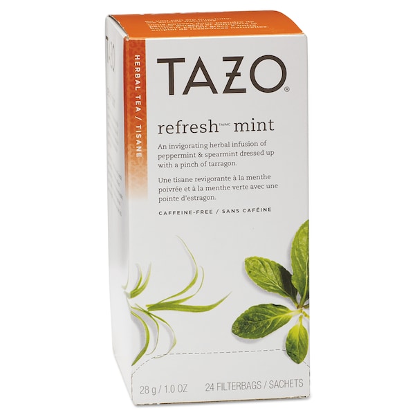 Tazo Tjl20010 728 Tea Bags Refresh Mint 1 Oz Pk24